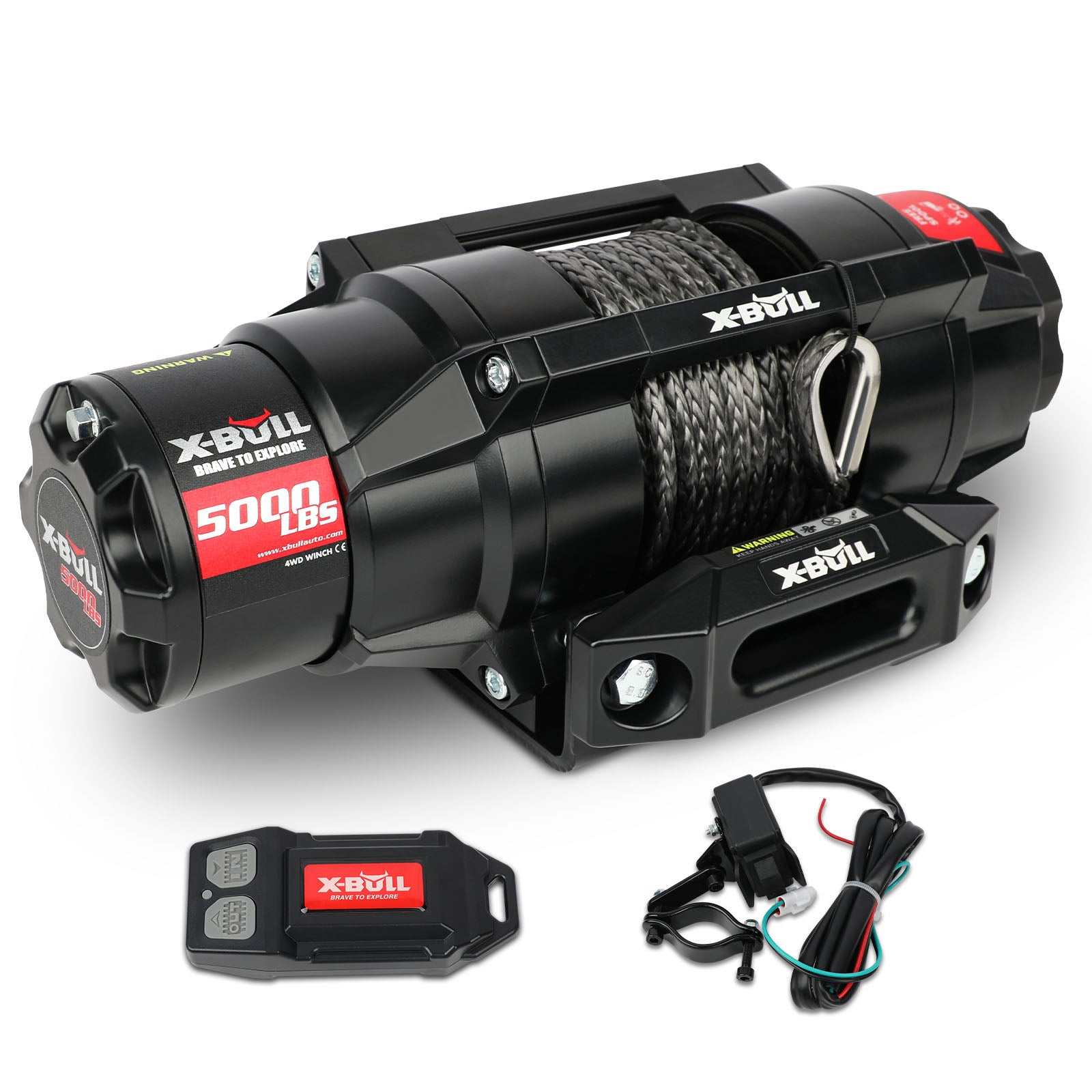 X-BULL 12V 2S Series Electric Winch 5000LBS 15M Synthetic Rope ATV UTV
