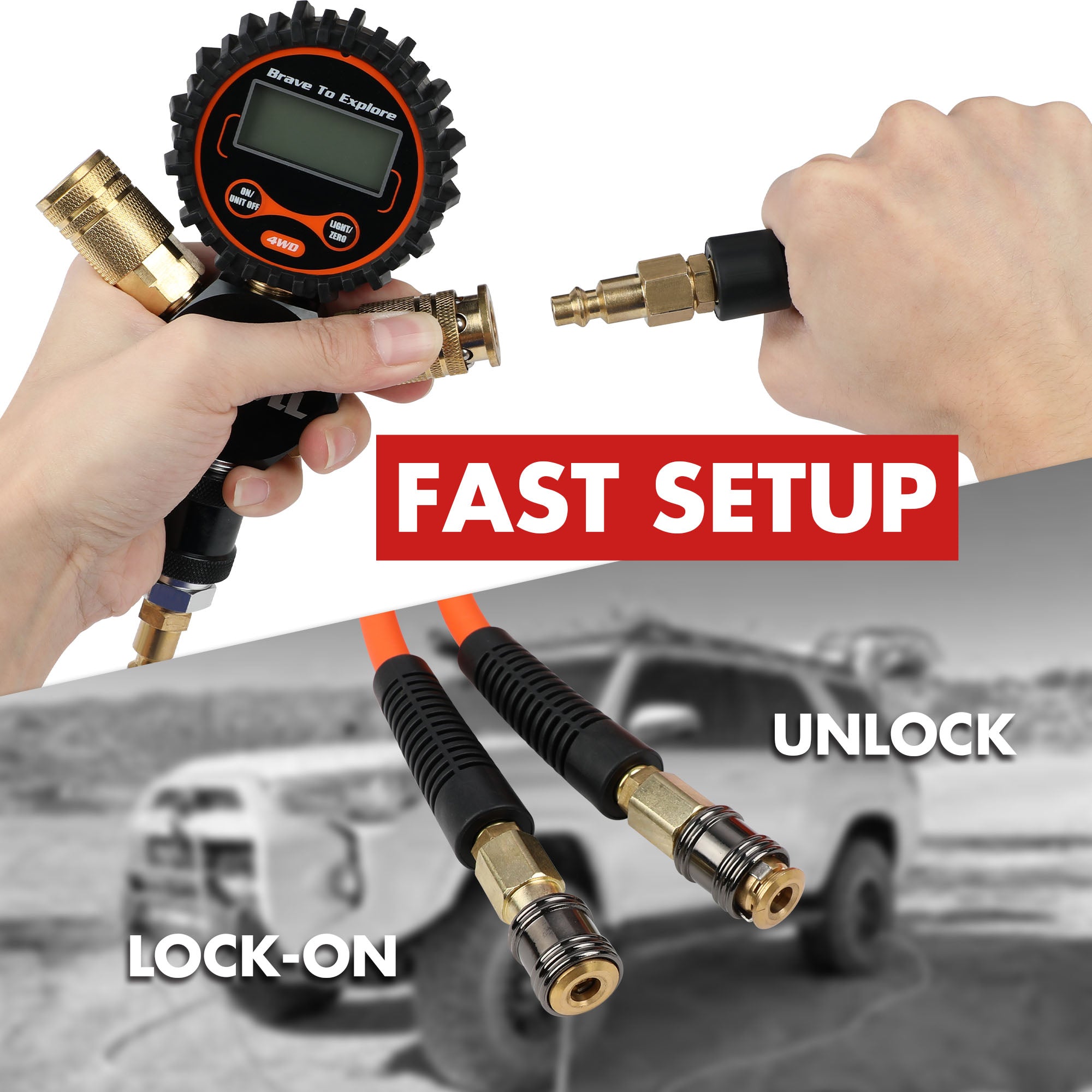 X-BULL 4-Tire Inflation Deflation System Air Down Tire Deflators for C
