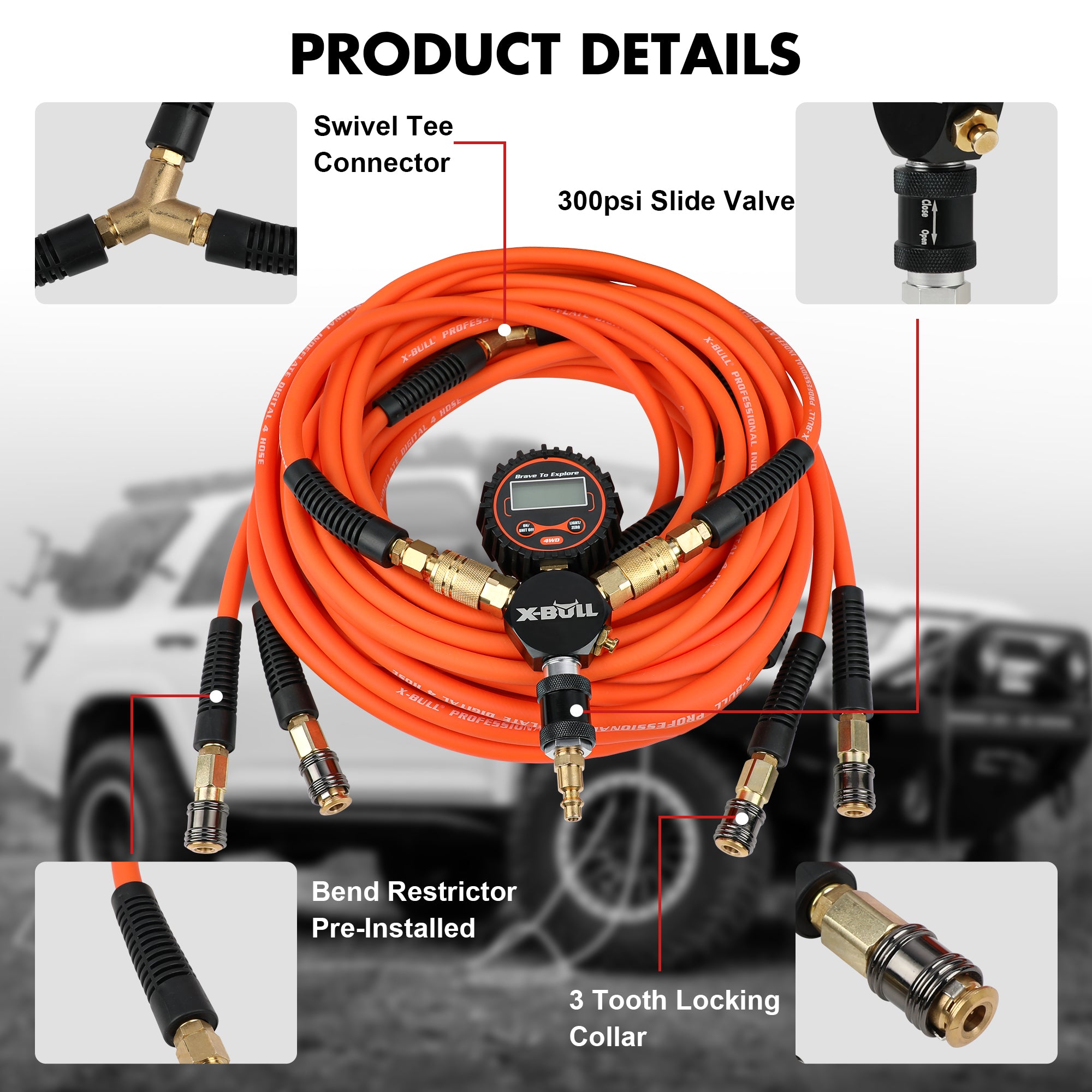 X-BULL 4-Tire Inflation Deflation System Air Down Tire Deflators for C
