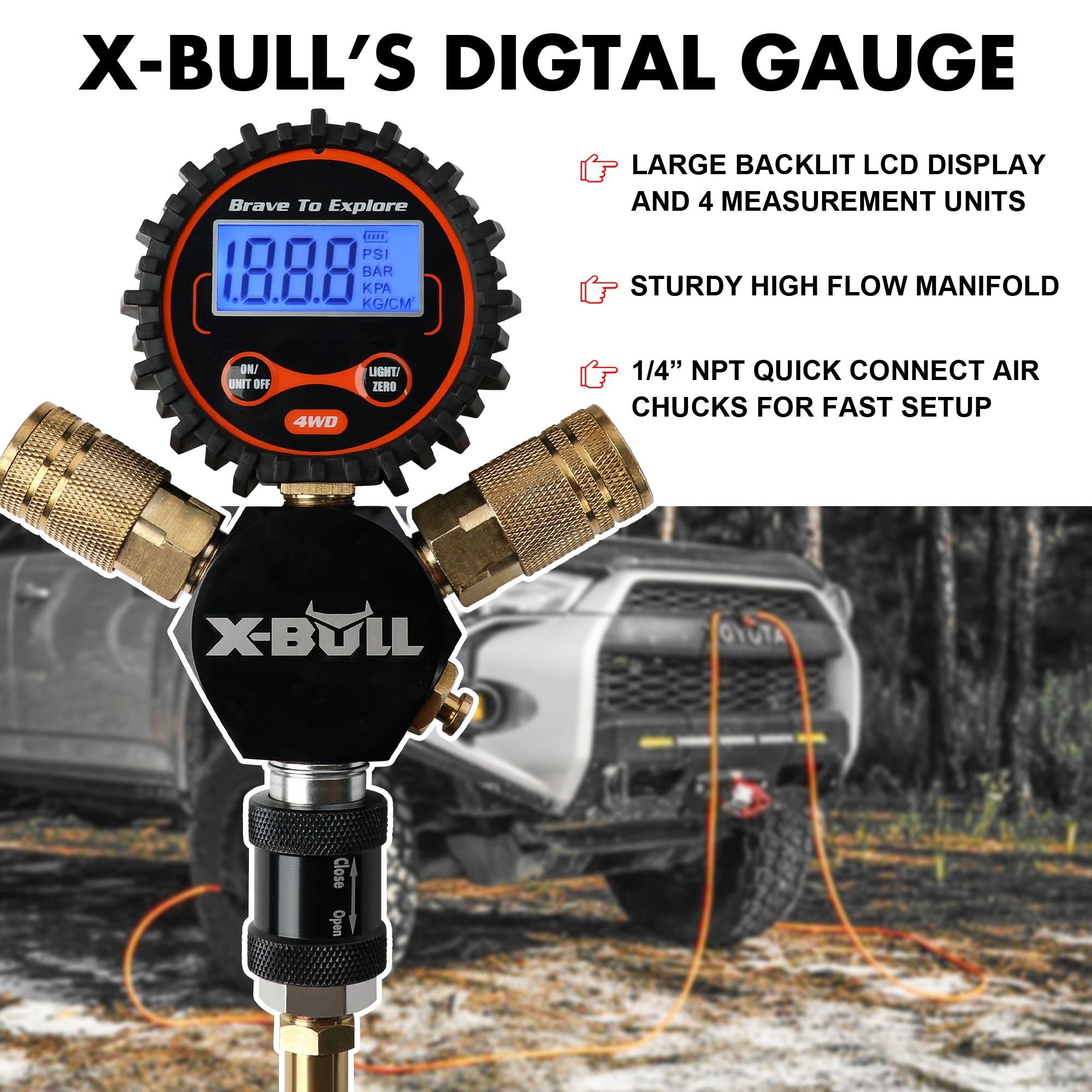 X-BULL 4-Tire Inflation Deflation System Air Down Tire Deflators for C