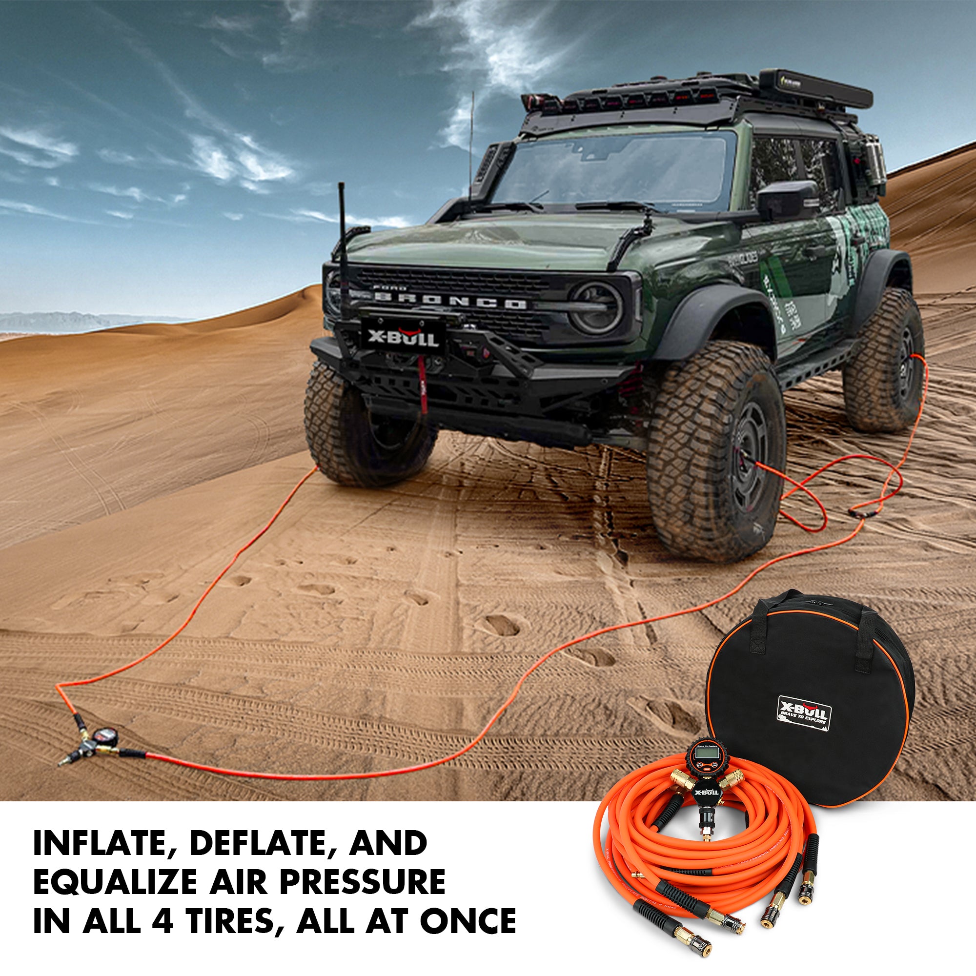 X-BULL 4-Tire Inflation Deflation System Air Down Tire Deflators for C