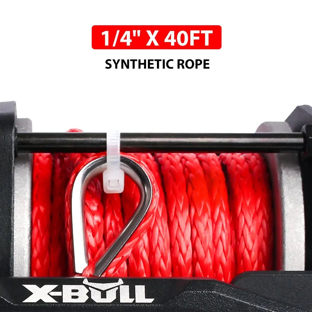 X-BULL Electric Winch 3000 LBS 12V Synthetic Rope ATV UTV Boat Truck 4