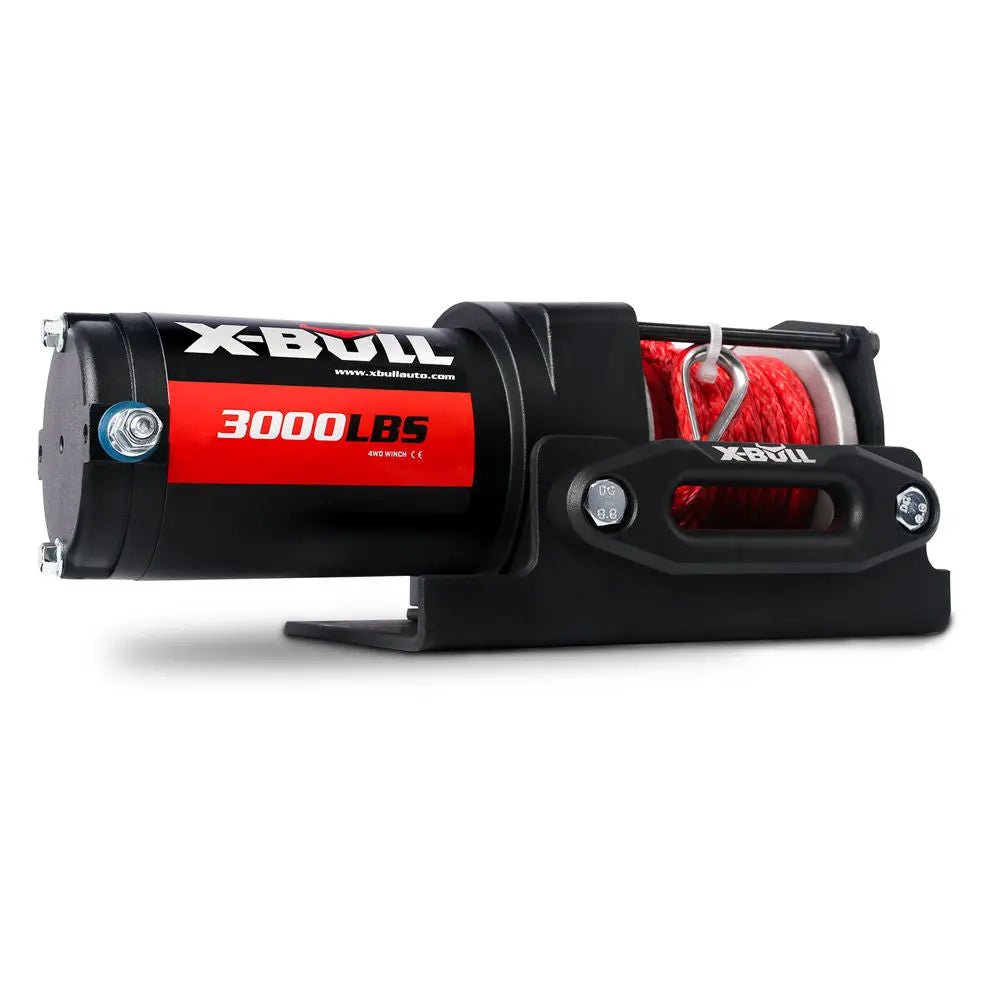 X-BULL Electric Winch 3000 LBS 12V Synthetic Rope ATV UTV Boat Truck 4