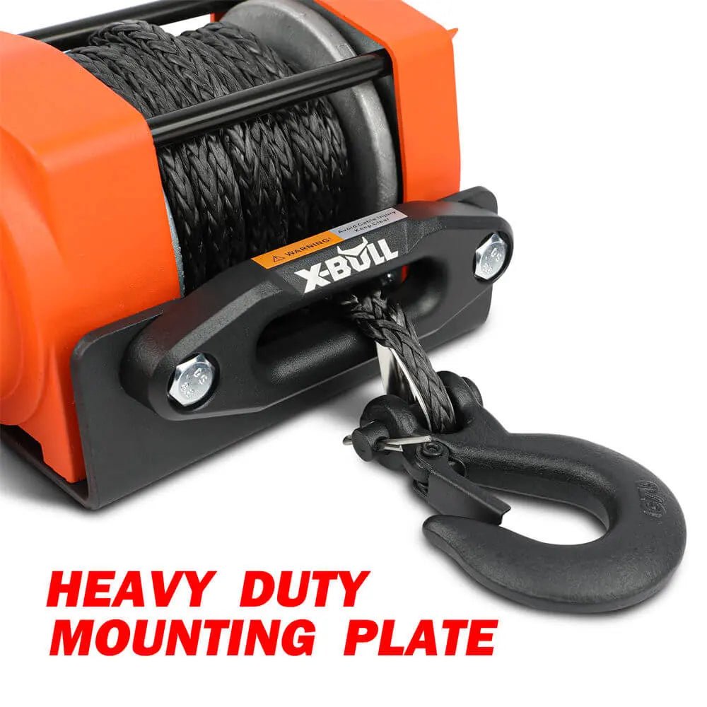 X-BULL Electric Winch 3500 LBS 12V Synthetic Rope ATV UTV Truck 4WD