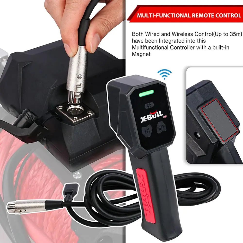 X-BULL Electric Winch XPV 10000 LBS 12V Synthetic Rope SUV Jeep Truck