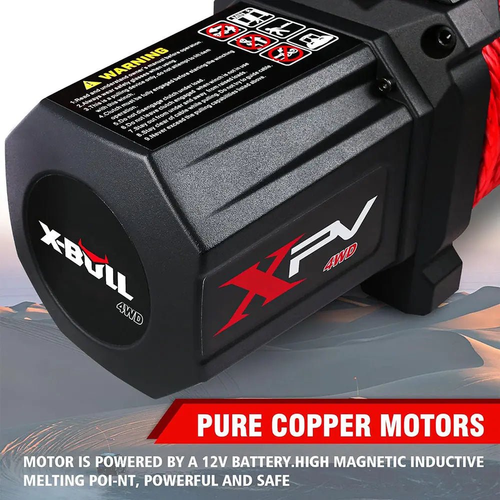 X-BULL Electric Winch XPV 10000 LBS 12V Synthetic Rope SUV Jeep Truck