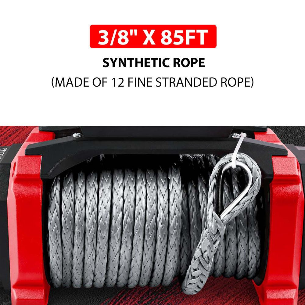 X-BULL Electric Winch XPV 10000 LBS 12V Synthetic Rope SUV Jeep Truck